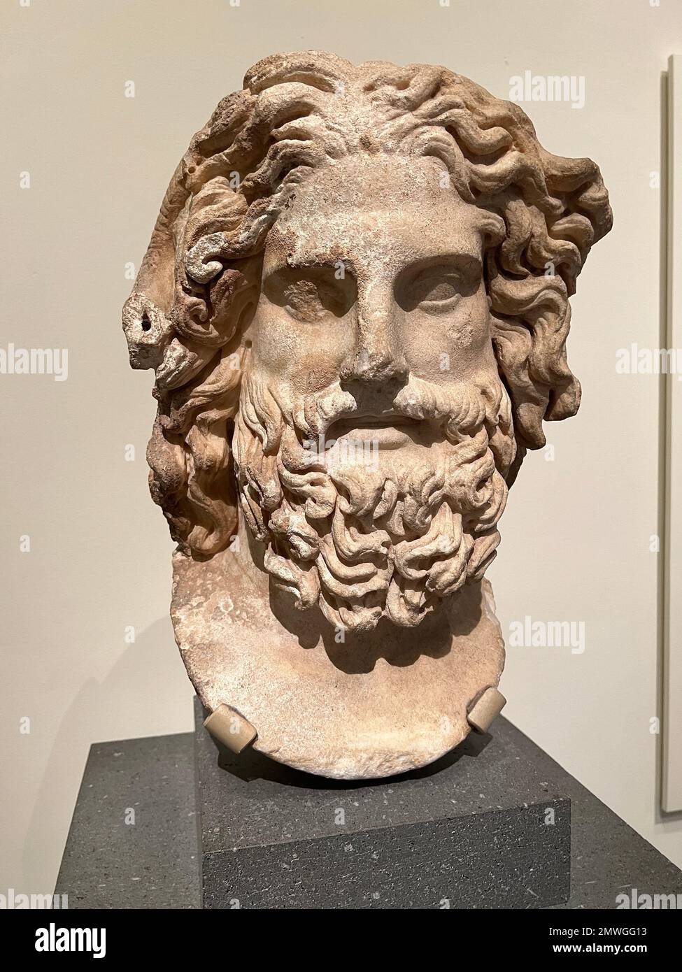 Marble Head of Zeus Ammon, Roman Imperial, ca. 120-160 A. D. Discovered ...