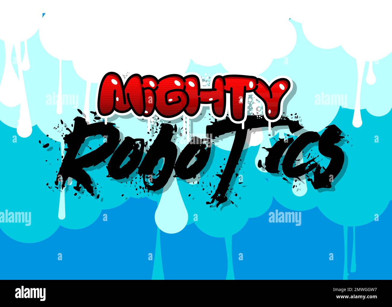 Mighty Robotics. Graffiti tag. Abstract modern street art decoration ...