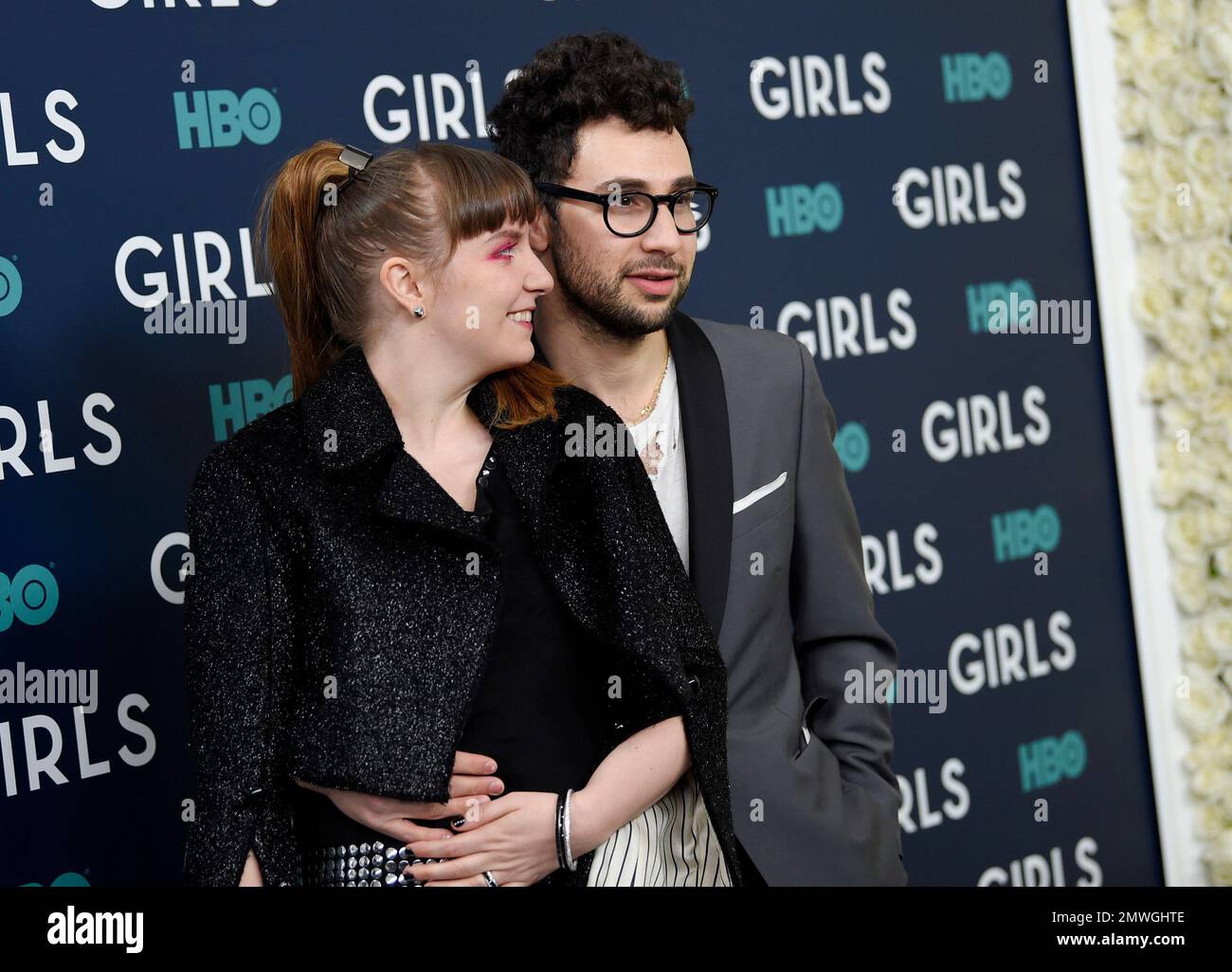 Actress Lena Dunham, left, and boyfriend, musician Jack Antonoff ...