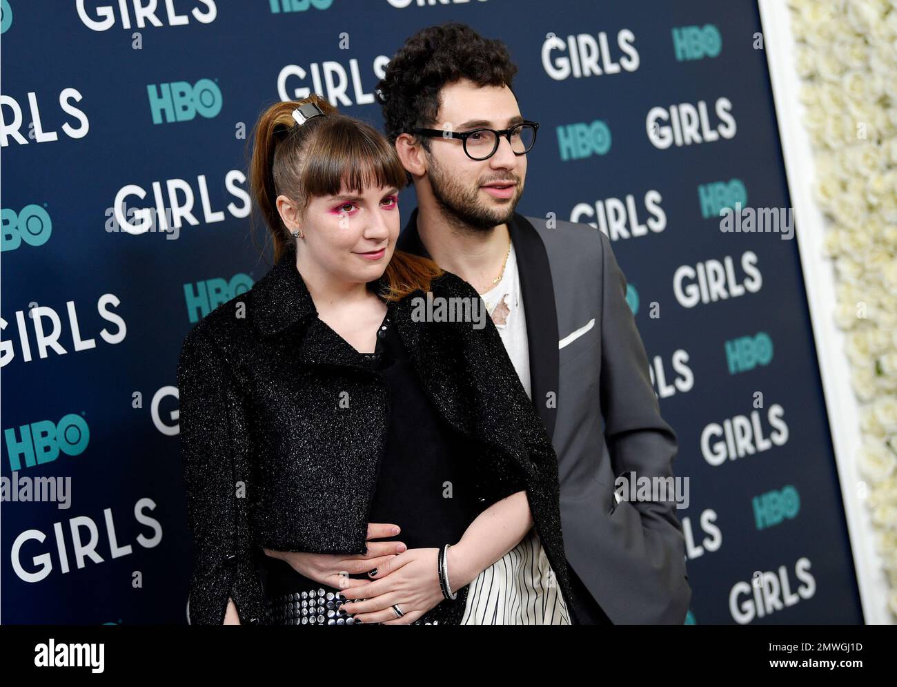 Actress Lena Dunham, left, and boyfriend, musician Jack Antonoff ...