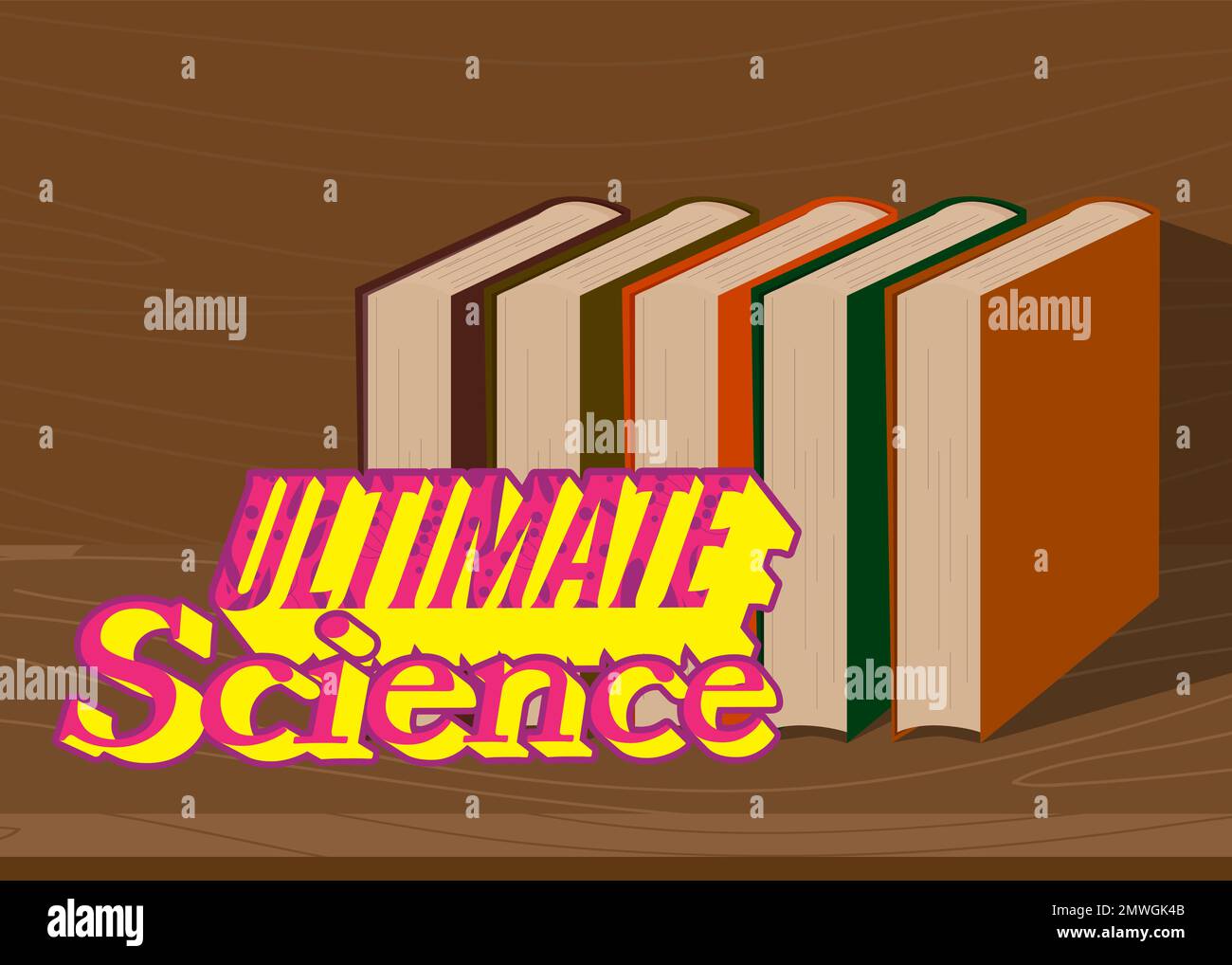 Ultimate Science word on a book, cartoon vector illustration Stock ...