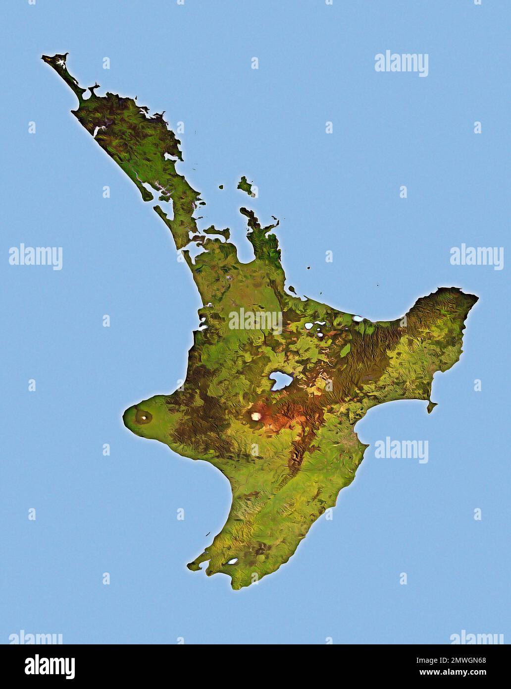 New Zealand's North Island, illustration Stock Photo - Alamy