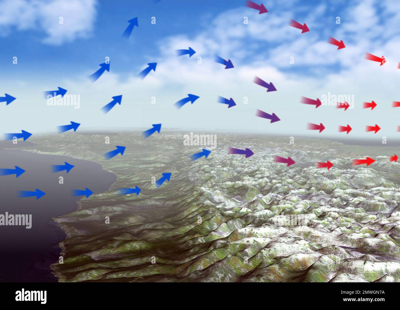 Orographic lift, illustration Stock Photo - Alamy