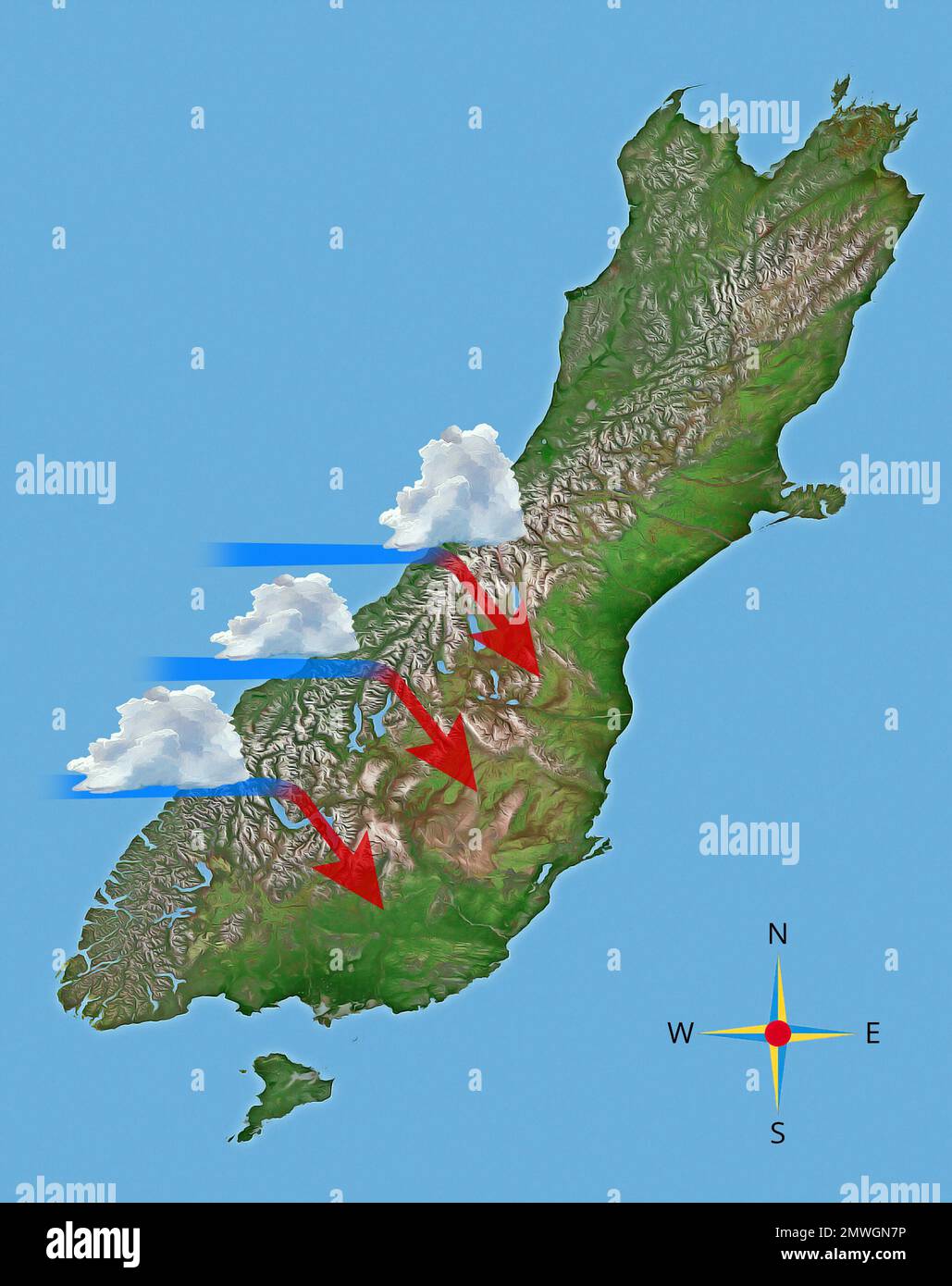 Orographic lift, illustration Stock Photo - Alamy