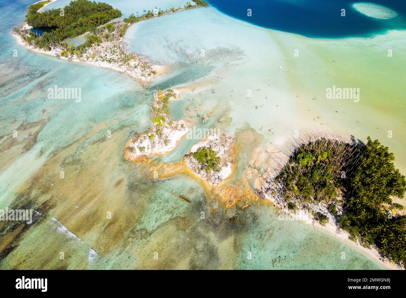 Tidal channel at Palmyra Atoll, aerial photograph Stock Photo - Alamy
