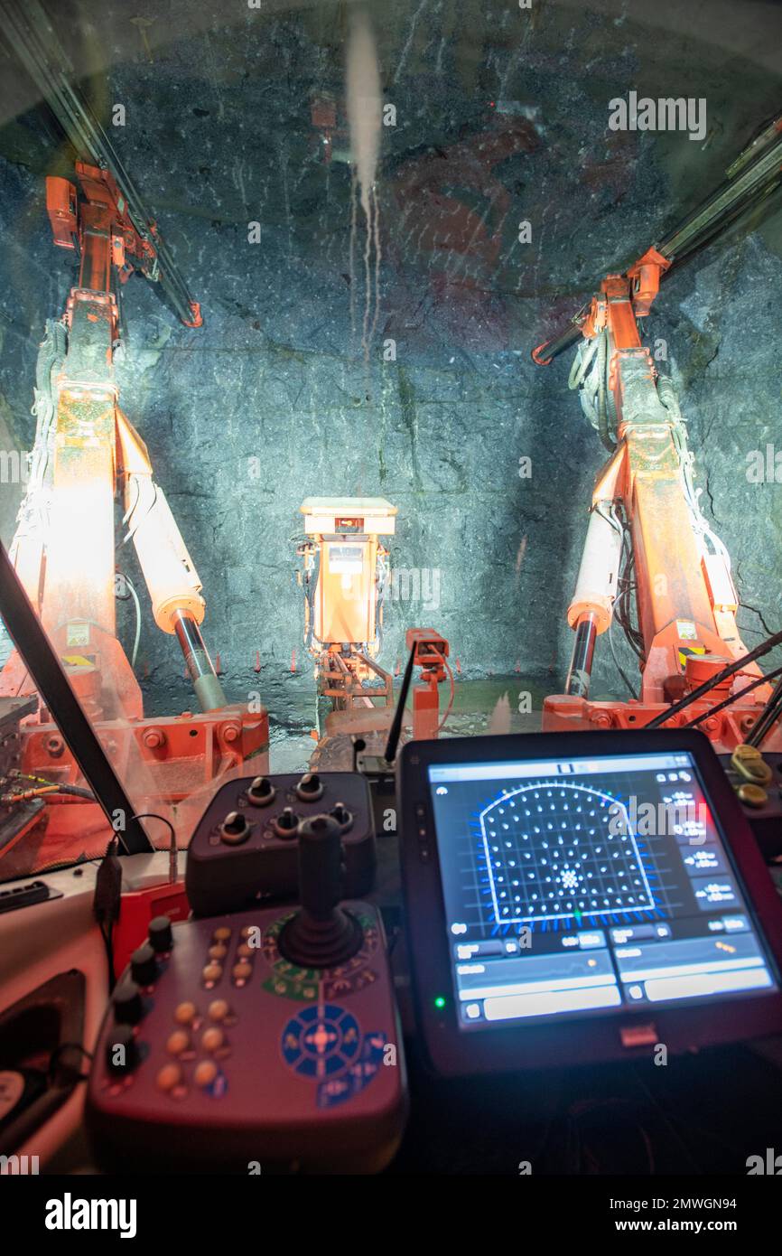 Drilling at the Sandvik experimental test mine, Finland Stock Photo - Alamy