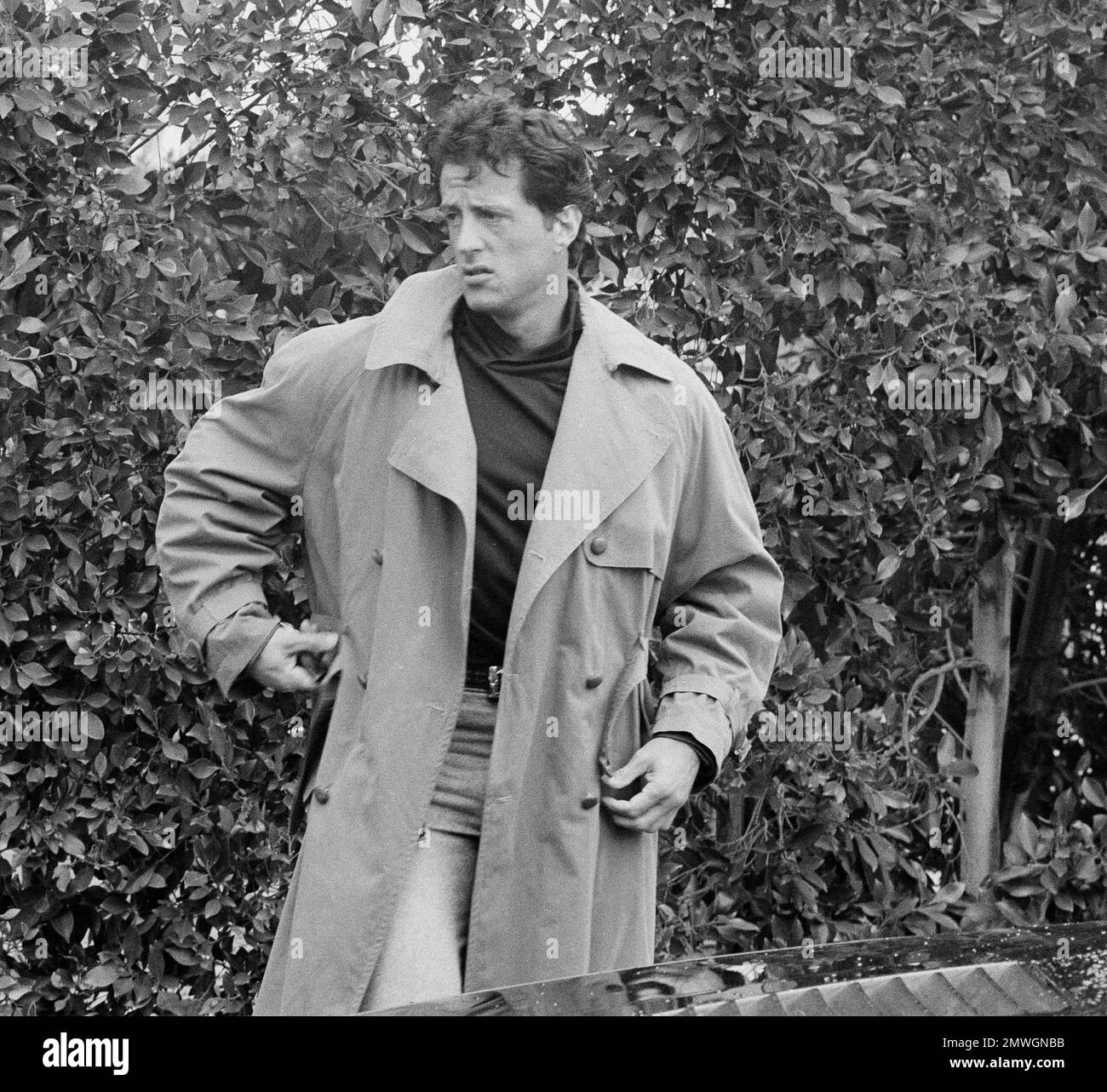Actor Sylvester Stallone enters a Hollywood restaurant, Jan. 23, 1989 ...