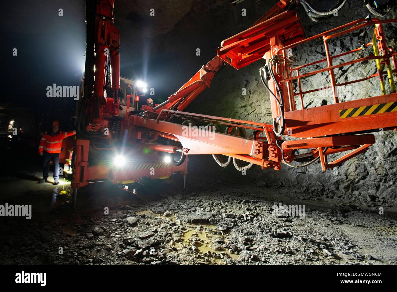 Automated drilling machine, Sandvik test mine, Finland Stock Photo - Alamy