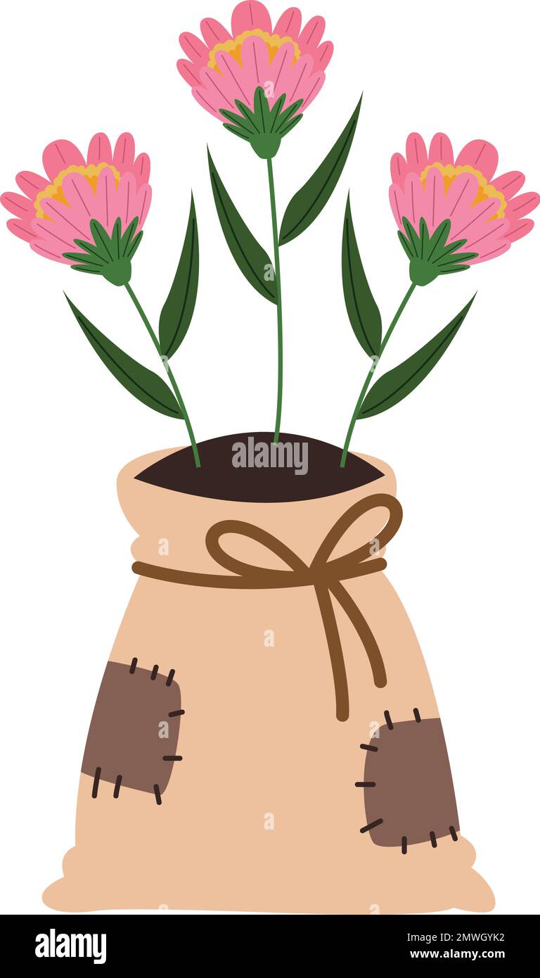 flowers spring in sack Stock Vector Image & Art - Alamy