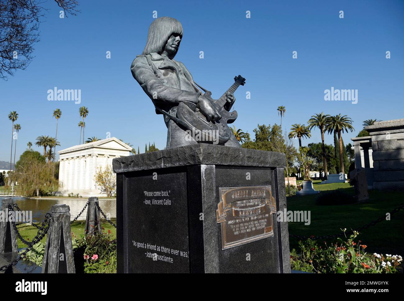 The grave of Johnny Ramone of the legendary punk rock band The Ramones ...