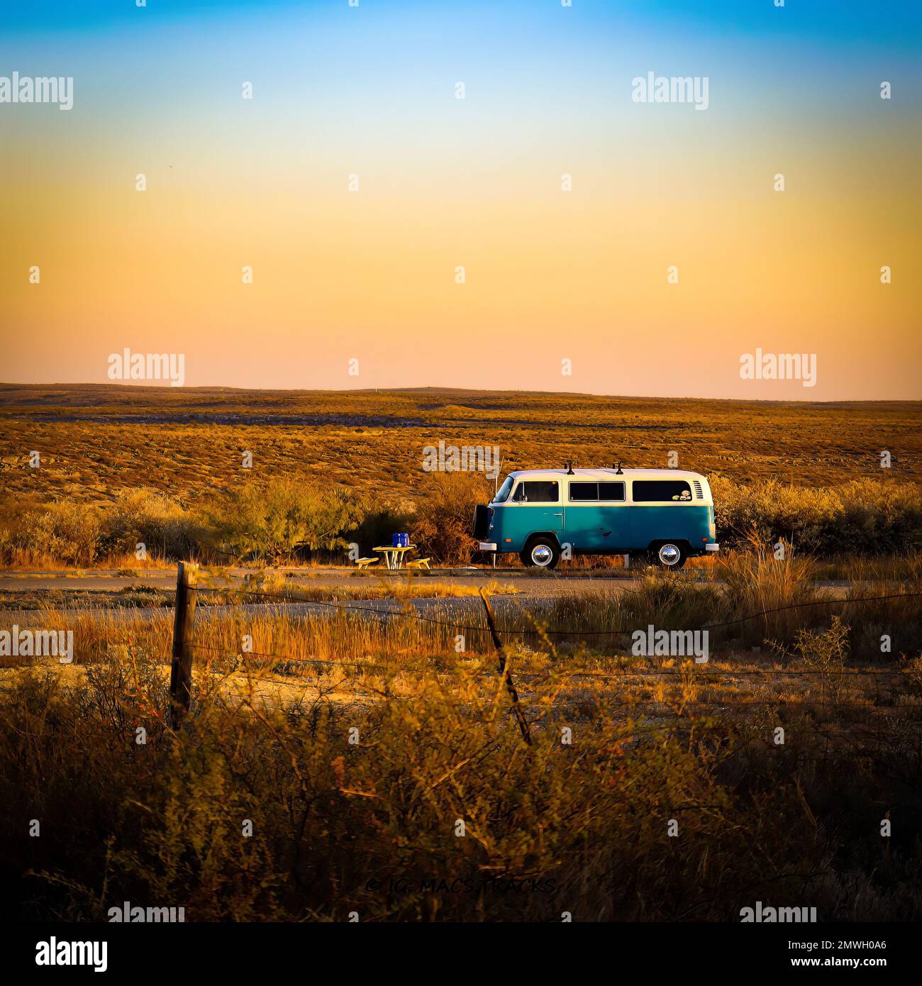 VW Van in the Wild - El Paso Texas, USA Stock Photo - Alamy