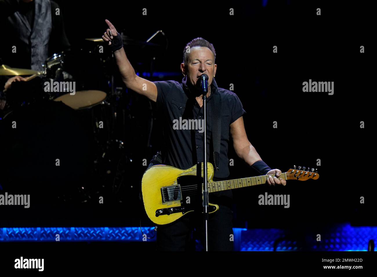 Singer Bruce Springsteen and the E Street Band perform during their ...