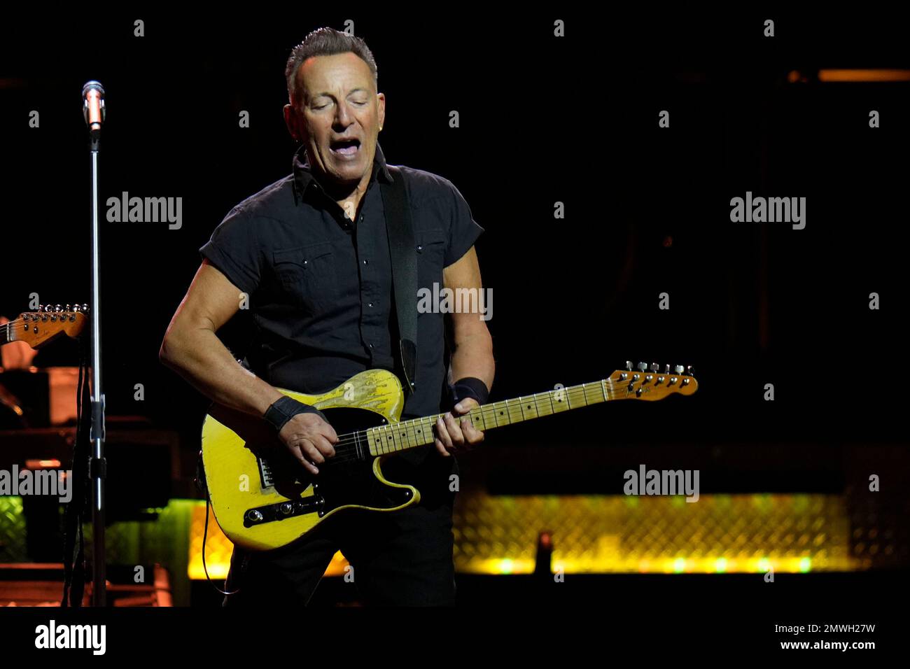 Singer Bruce Springsteen and the E Street Band perform during their ...
