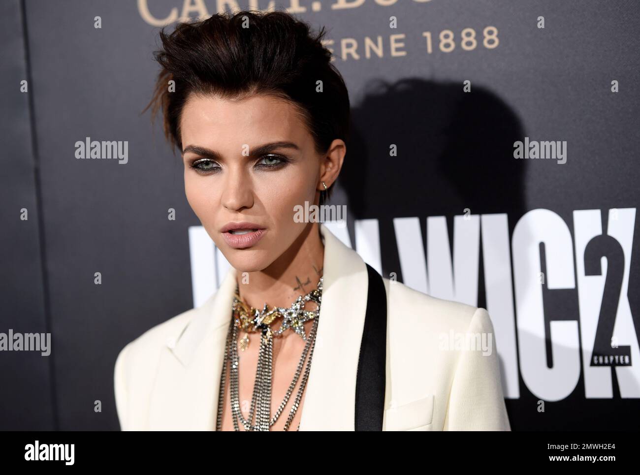 Ruby Rose, a cast member in "John Wick: Chapter 2," poses at the ...