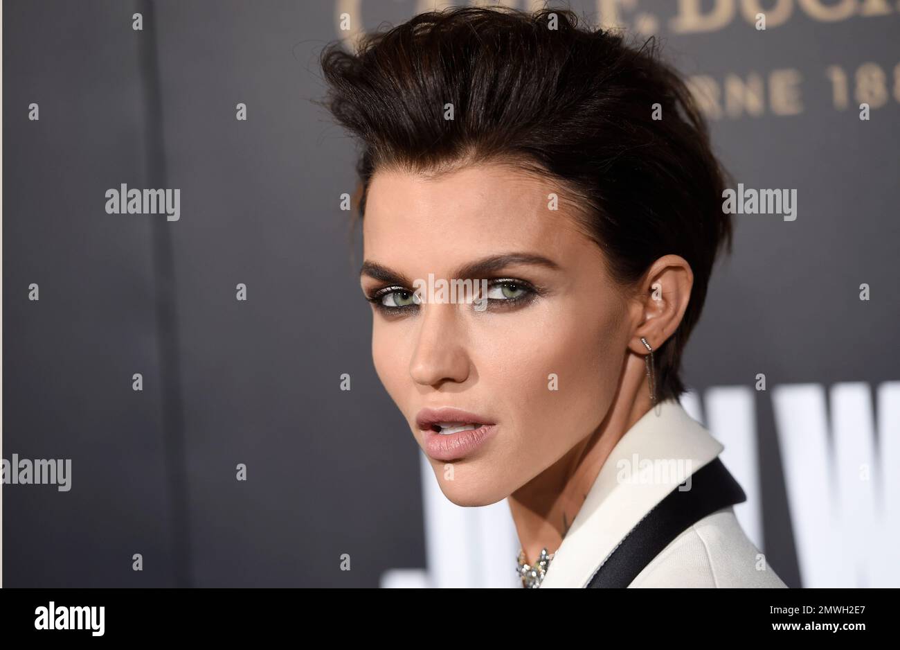 Ruby Rose, a cast member in "John Wick: Chapter 2," poses at the ...