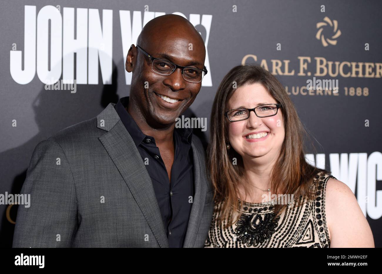 Lance Reddick, a cast member in "John Wick: Chapter 2," poses with his ...