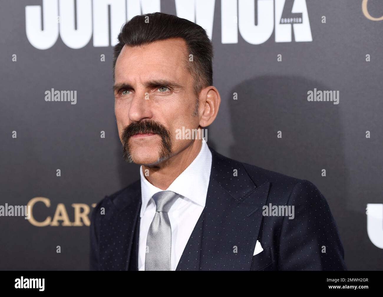 Actor Wass Stevens poses at the premiere of the film "John Wick ...
