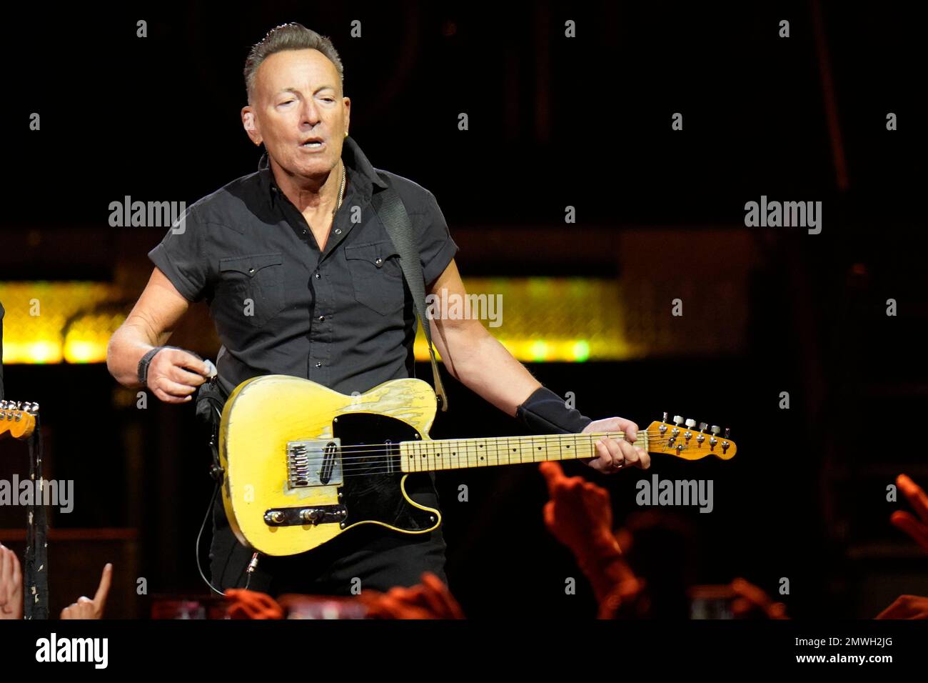 Singer Bruce Springsteen and the E Street Band perform during their ...
