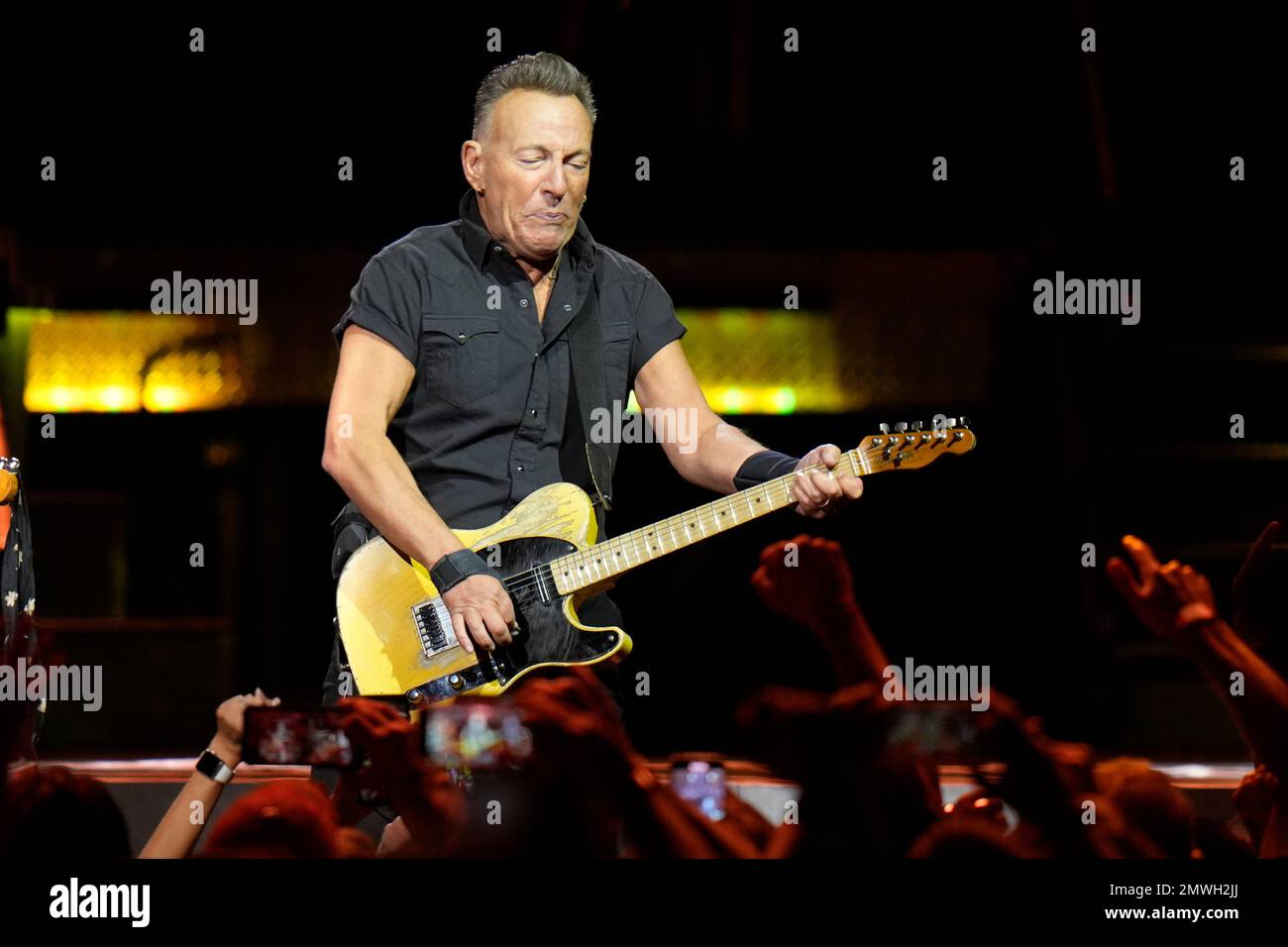 Singer Bruce Springsteen and the E Street Band perform during their ...