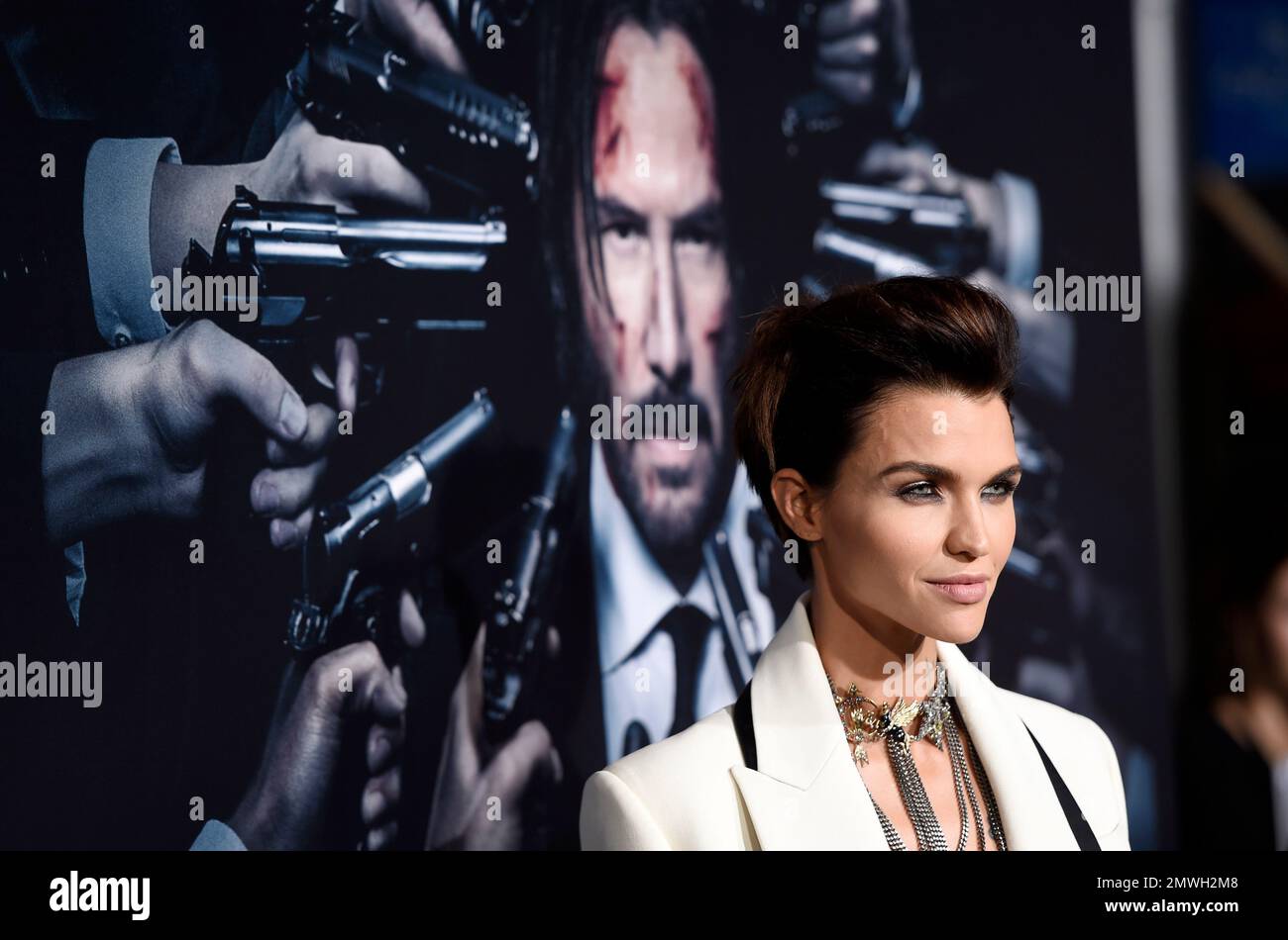 Ruby Rose, a cast member in "John Wick: Chapter 2," poses at the ...