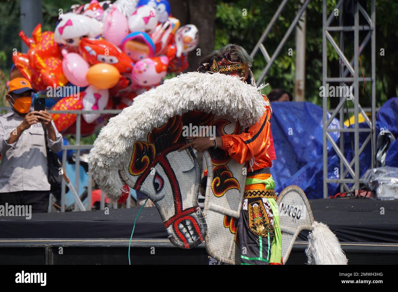 Indonesian performing Jaranan dance (kuda lumping, kuda kepang) dance ...