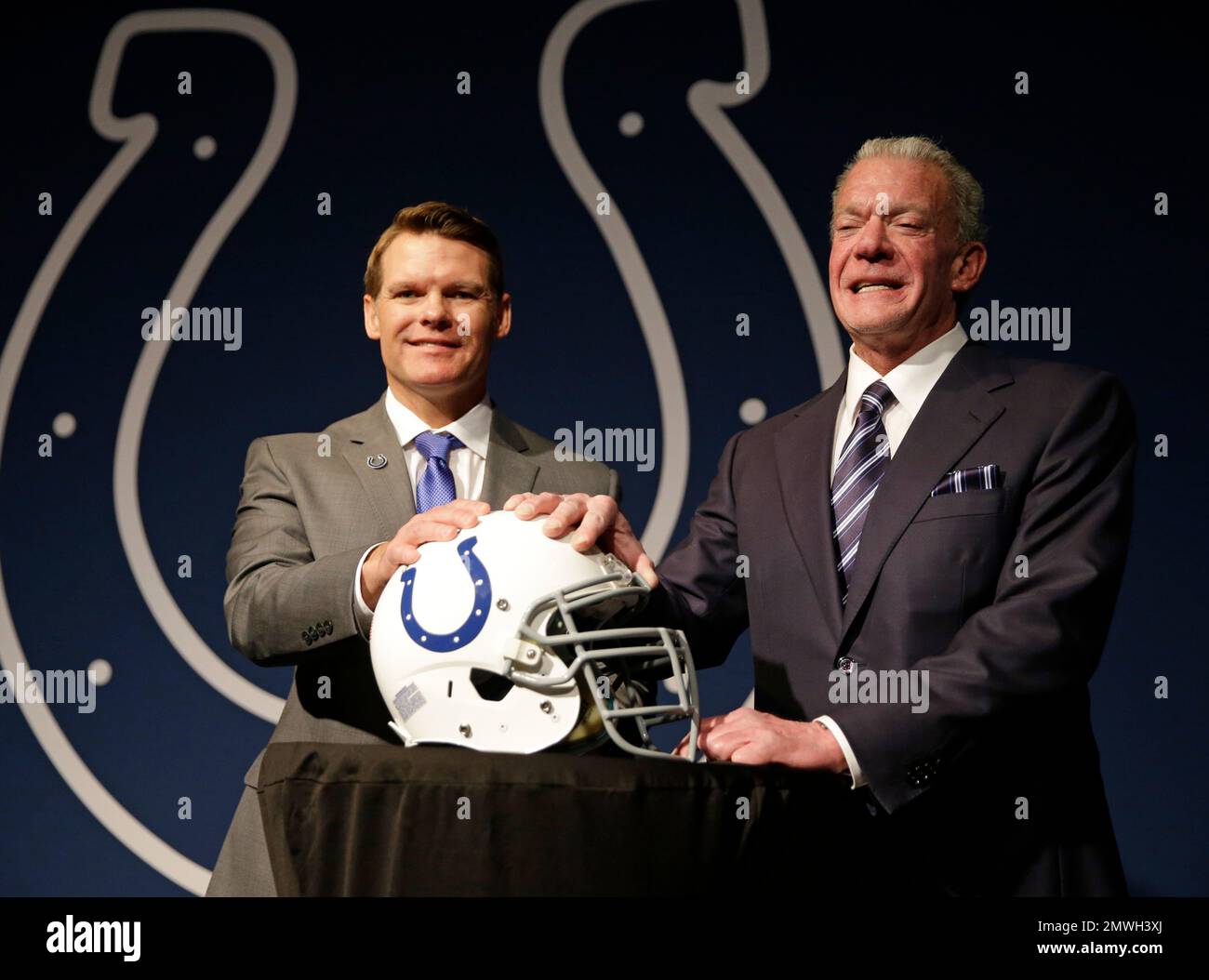 Colts Owner Jim Irsay, right, and new general manager Chris Ballard ...