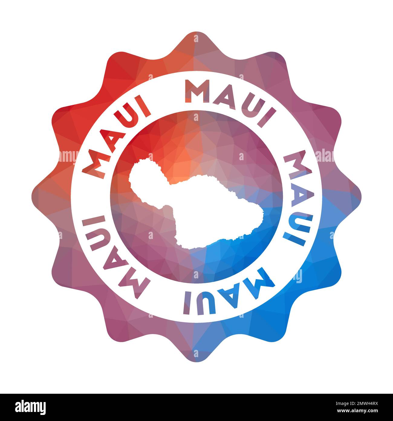 Maui low poly logo. Colorful gradient travel logo of the island in ...