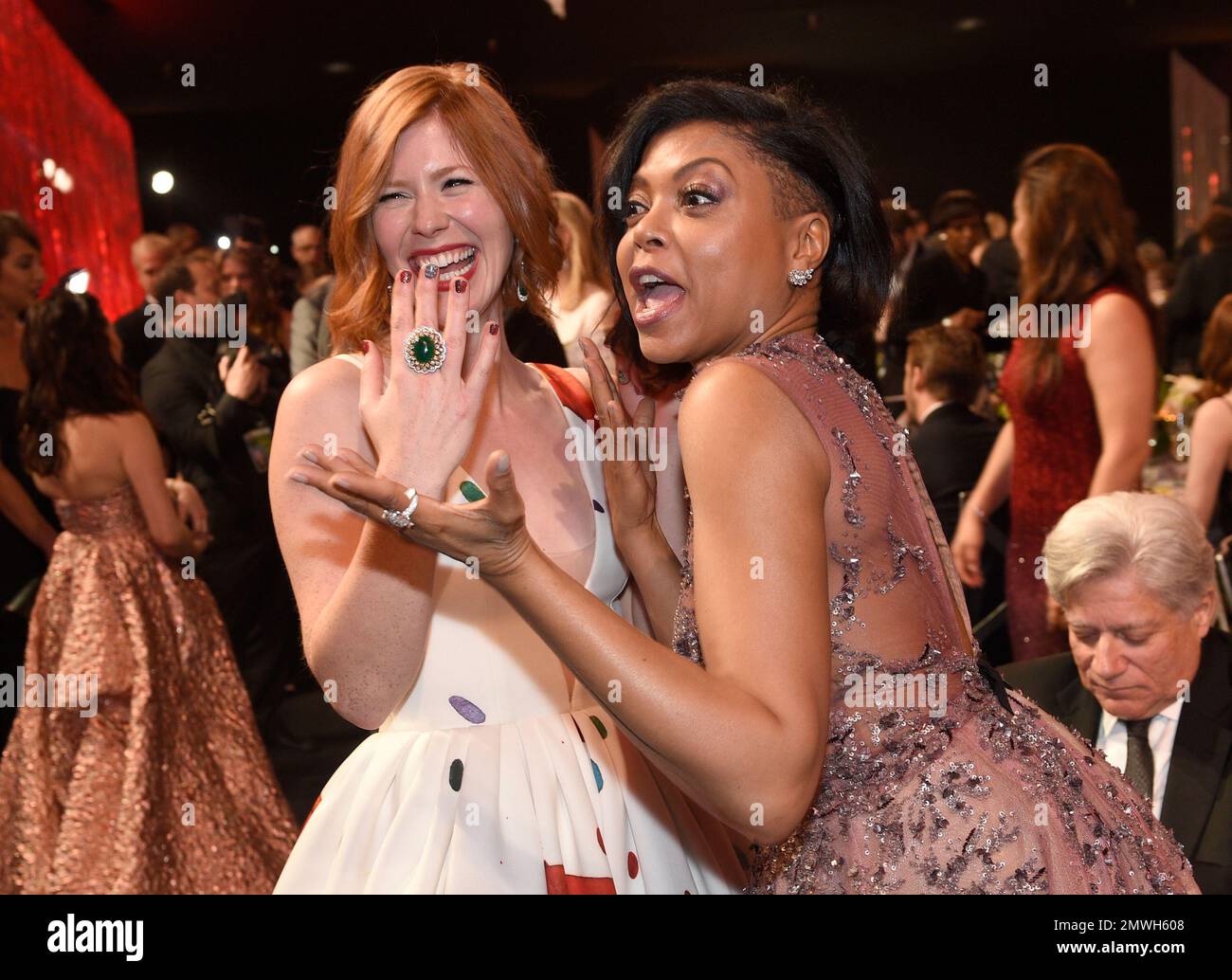 Trin Miller, left, and Taraji P. Henson appear in the audience at the ...