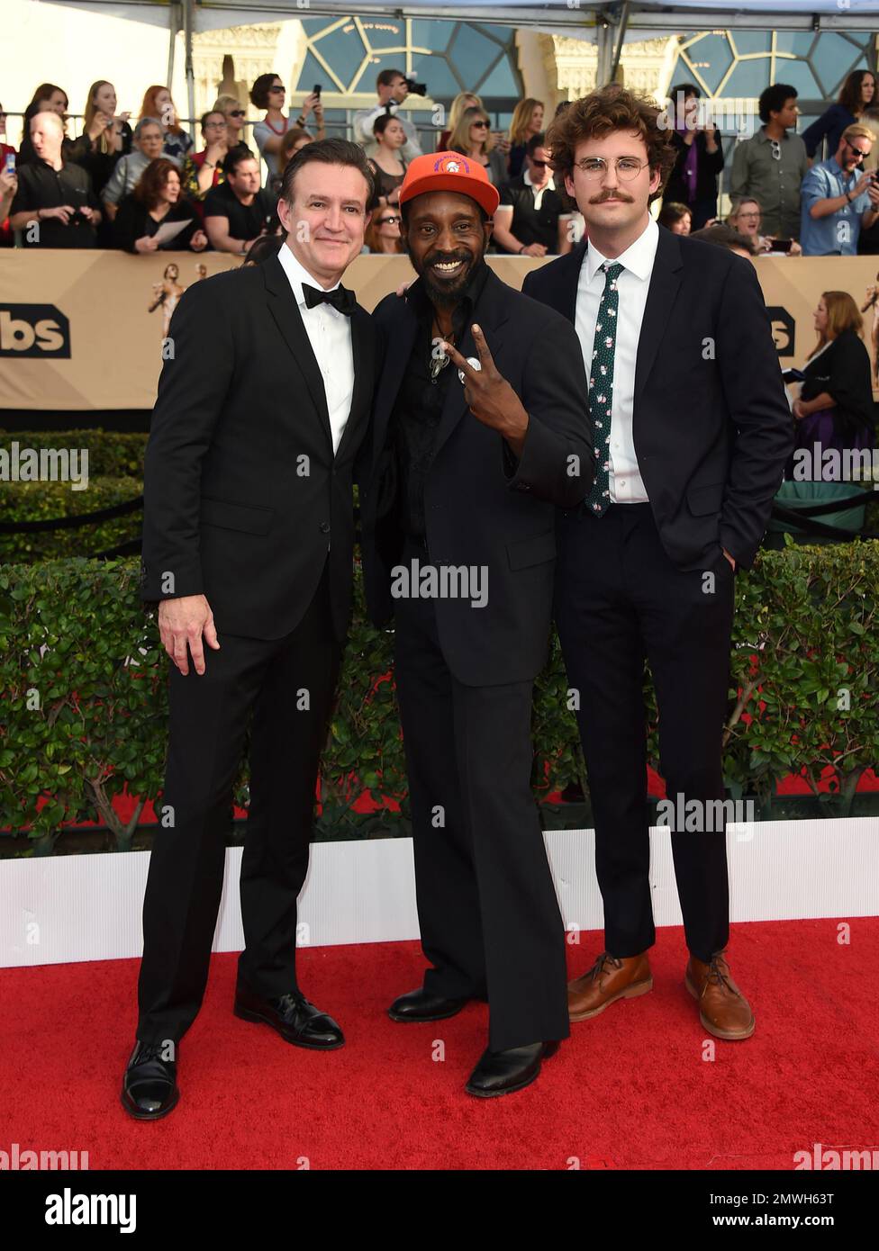 Joe Chrest, from left, Rob Morgan, and John Paul Reynolds arrive at the ...