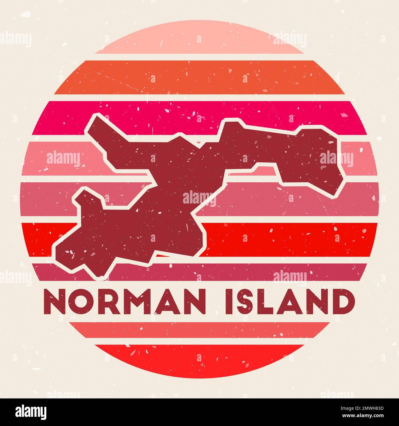 Norman Island logo. Sign with the map and colored stripes, vector ...