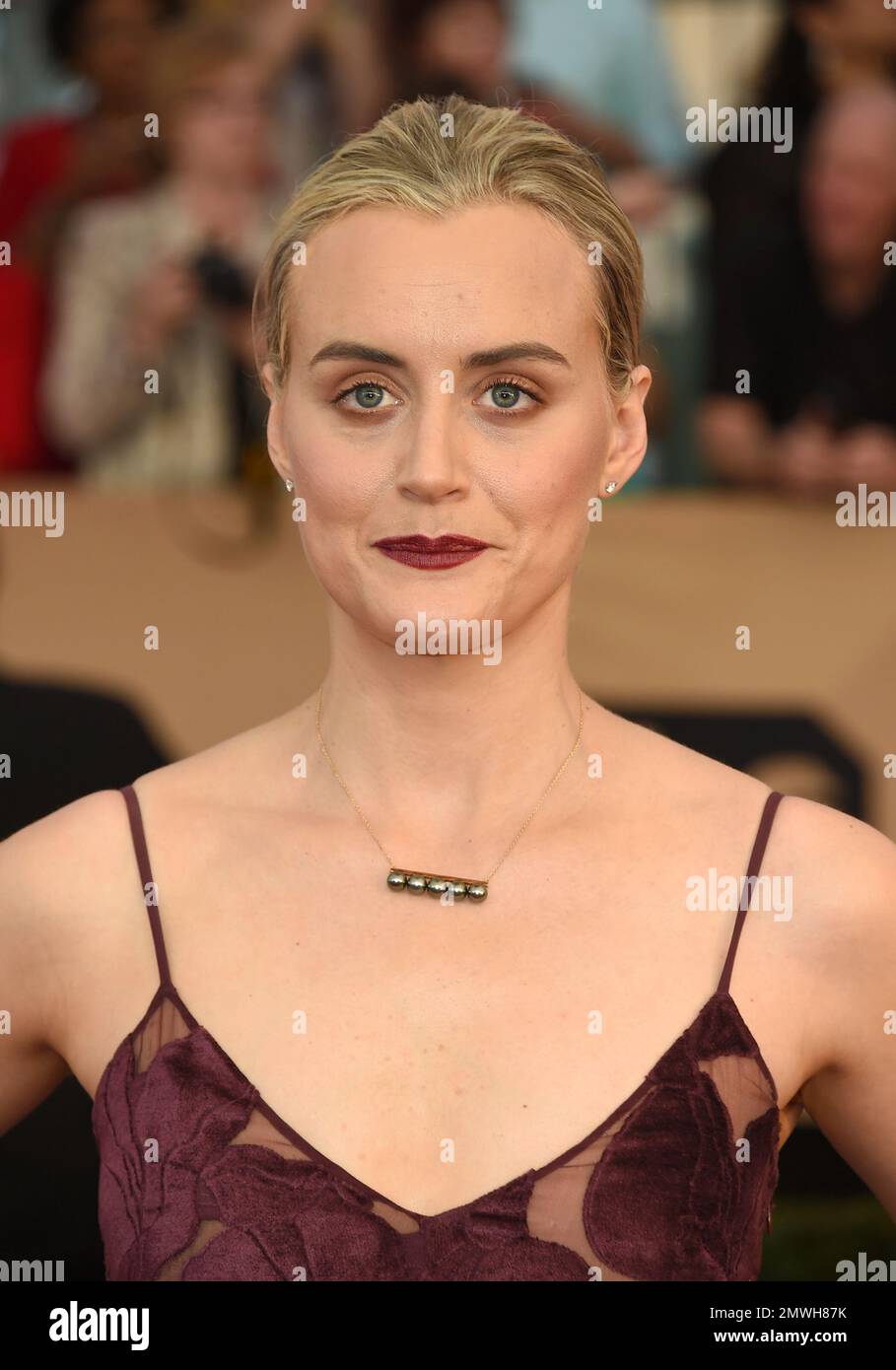 Taylor Schilling arrives at the 23rd annual Screen Actors Guild Awards ...