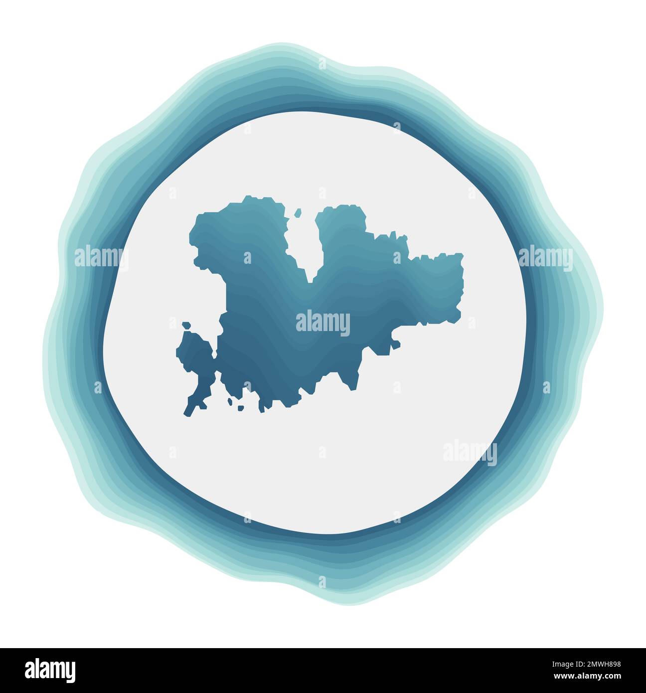 Mykonos logo. Badge of the island. Layered circular sign around Mykonos ...