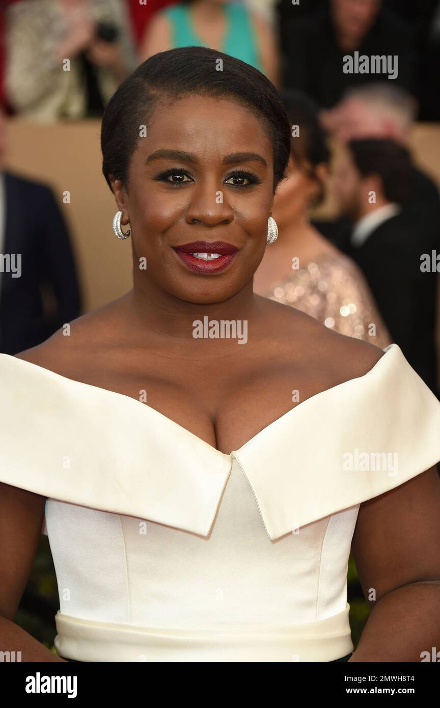 Uzo Aduba arrives at the 23rd annual Screen Actors Guild Awards at the ...