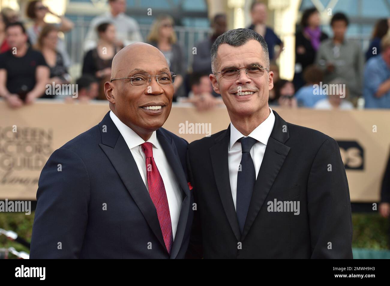 Paris Barclay, left, and Christopher Mason arrive at the 23rd annual ...