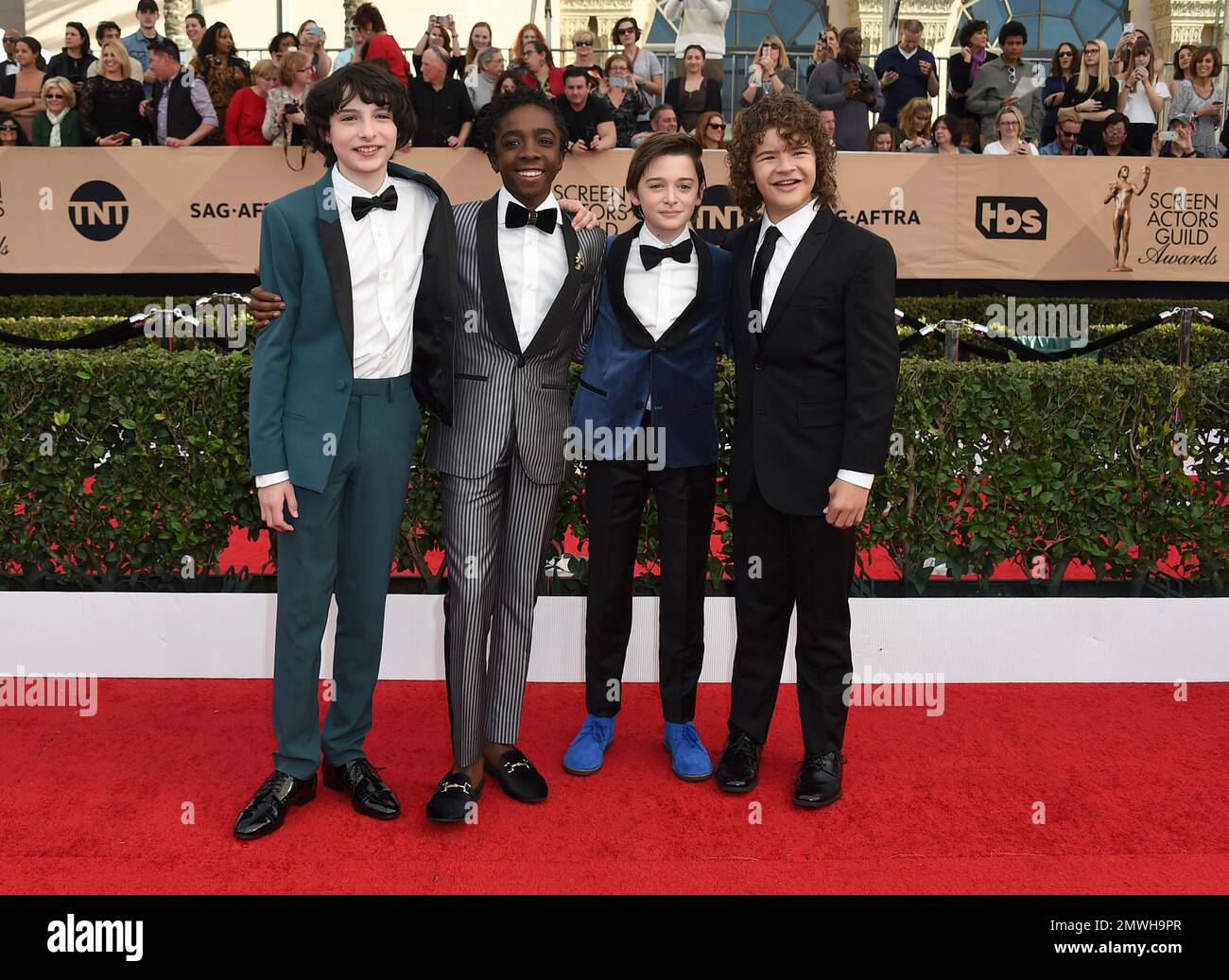 Finn Wolfhard, from left, Caleb McLaughlin, Noah Schnapp, and Gaten Matarazzo arrive at the 23rd ...