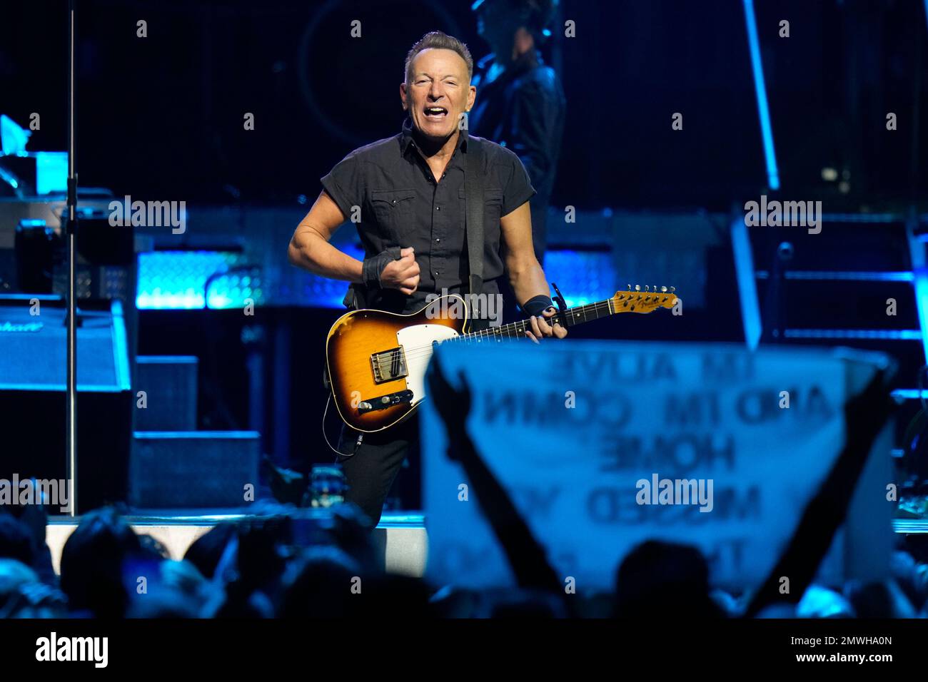 Singer Bruce Springsteen and the E Street Band perform during their ...