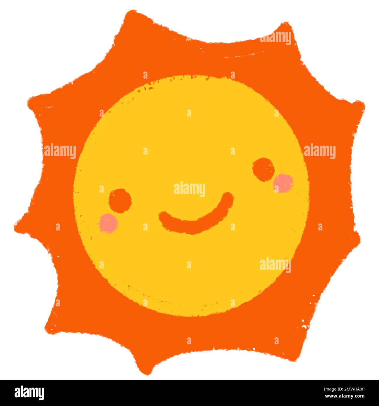 Cartoon cute sun character smiling face illustration Stock Photo - Alamy