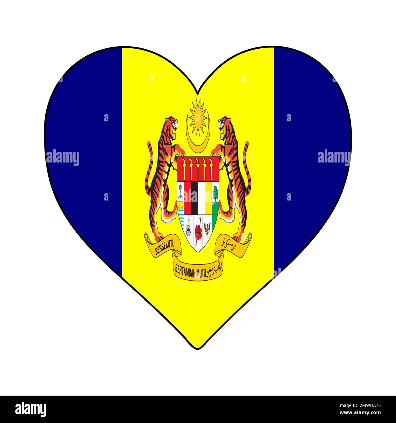 Putrajaya Heart Shape Flag. Love Putrajaya. State in Malaysia. Visit Malaysia. Vector ...