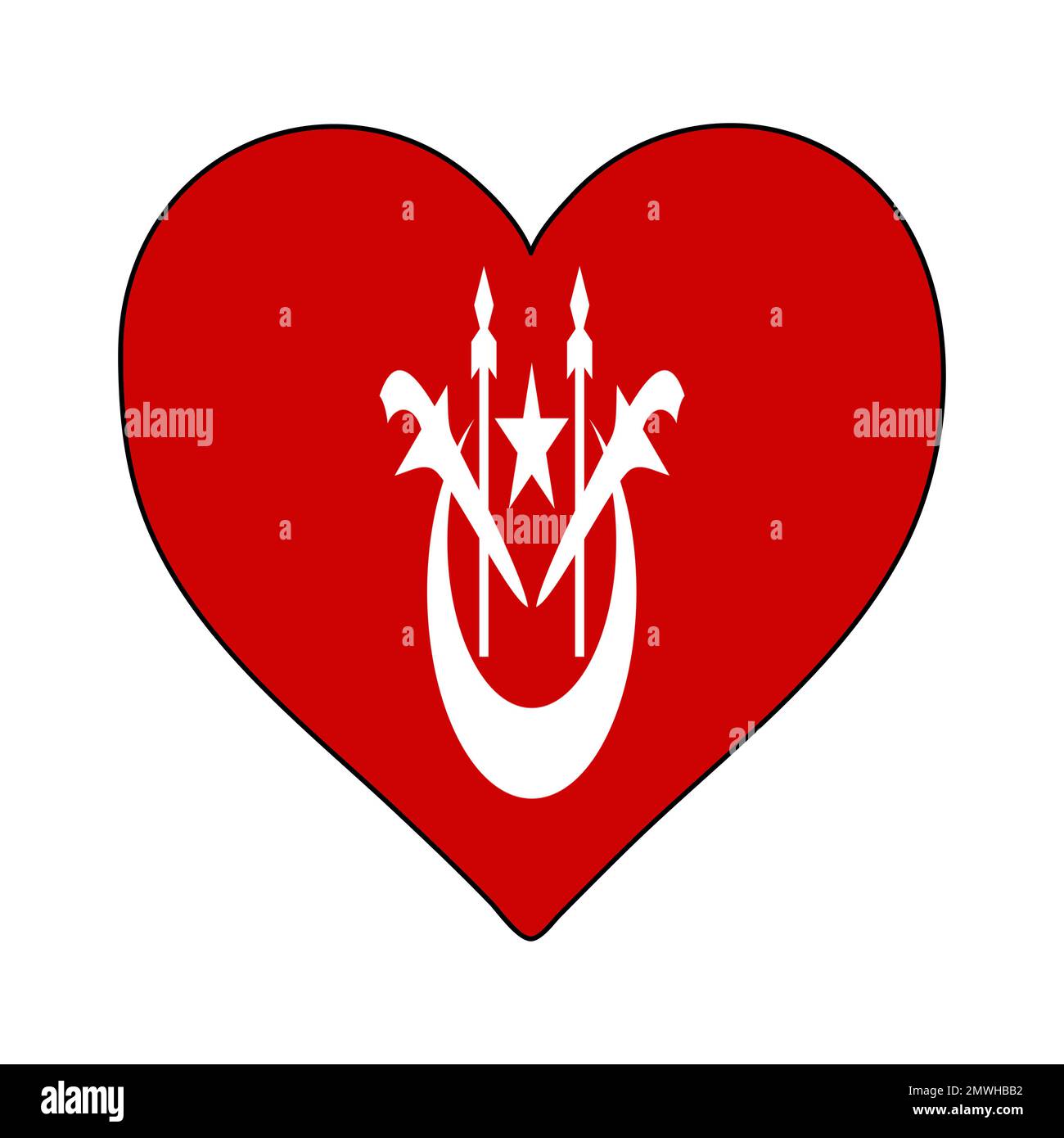 Kelantan Heart Shape Flag. Love Kelantan. State in Malaysia. Visit ...