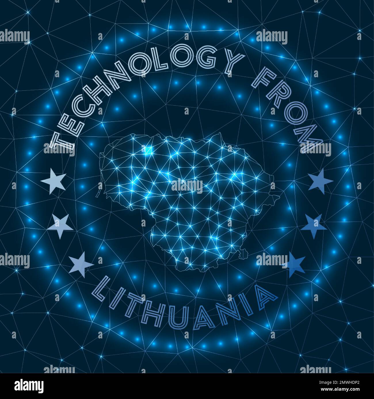 Technology From Lithuania. Futuristic geometric badge of the country ...