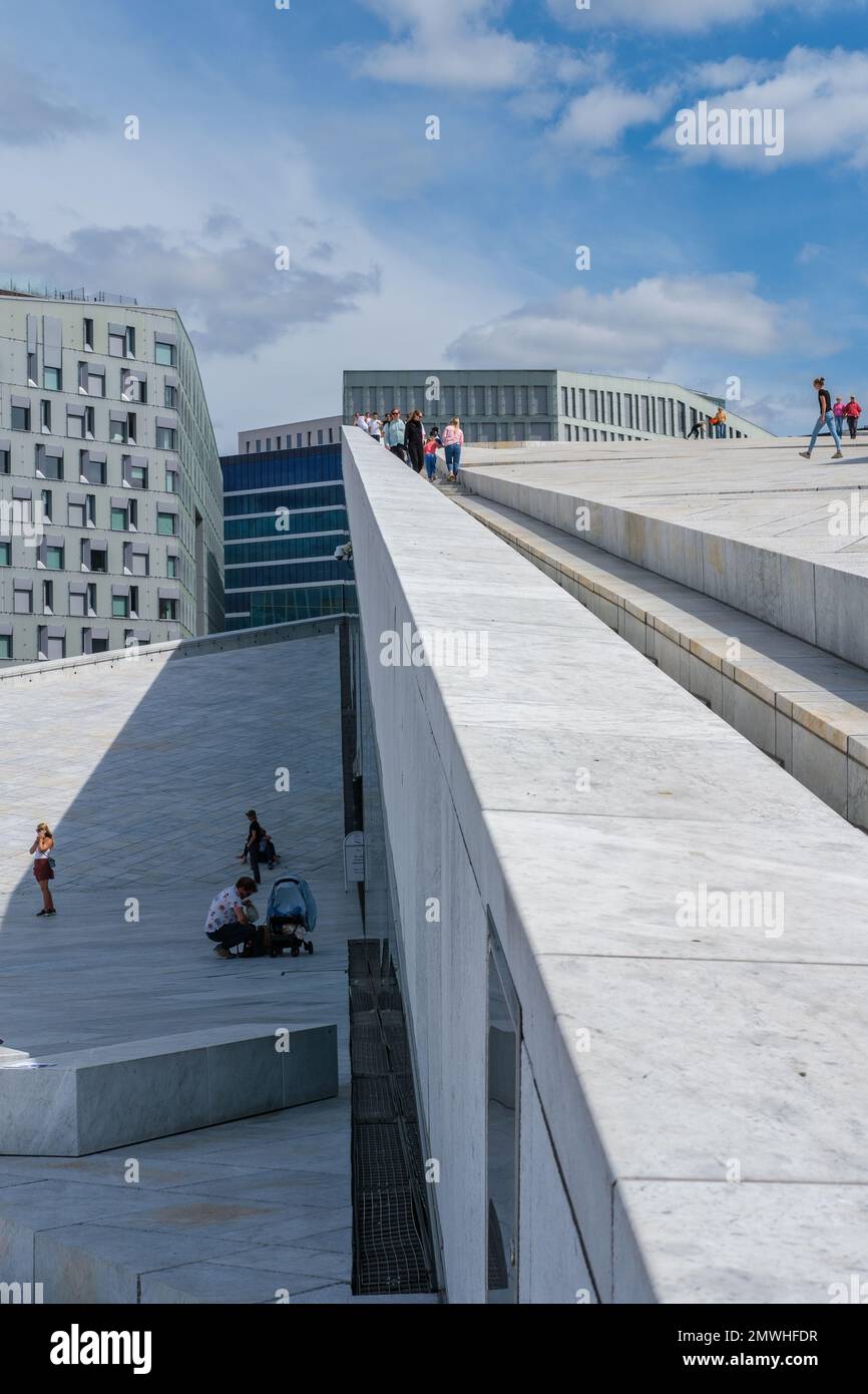 An aerial view of opera house in Oslo Stock Photo - Alamy
