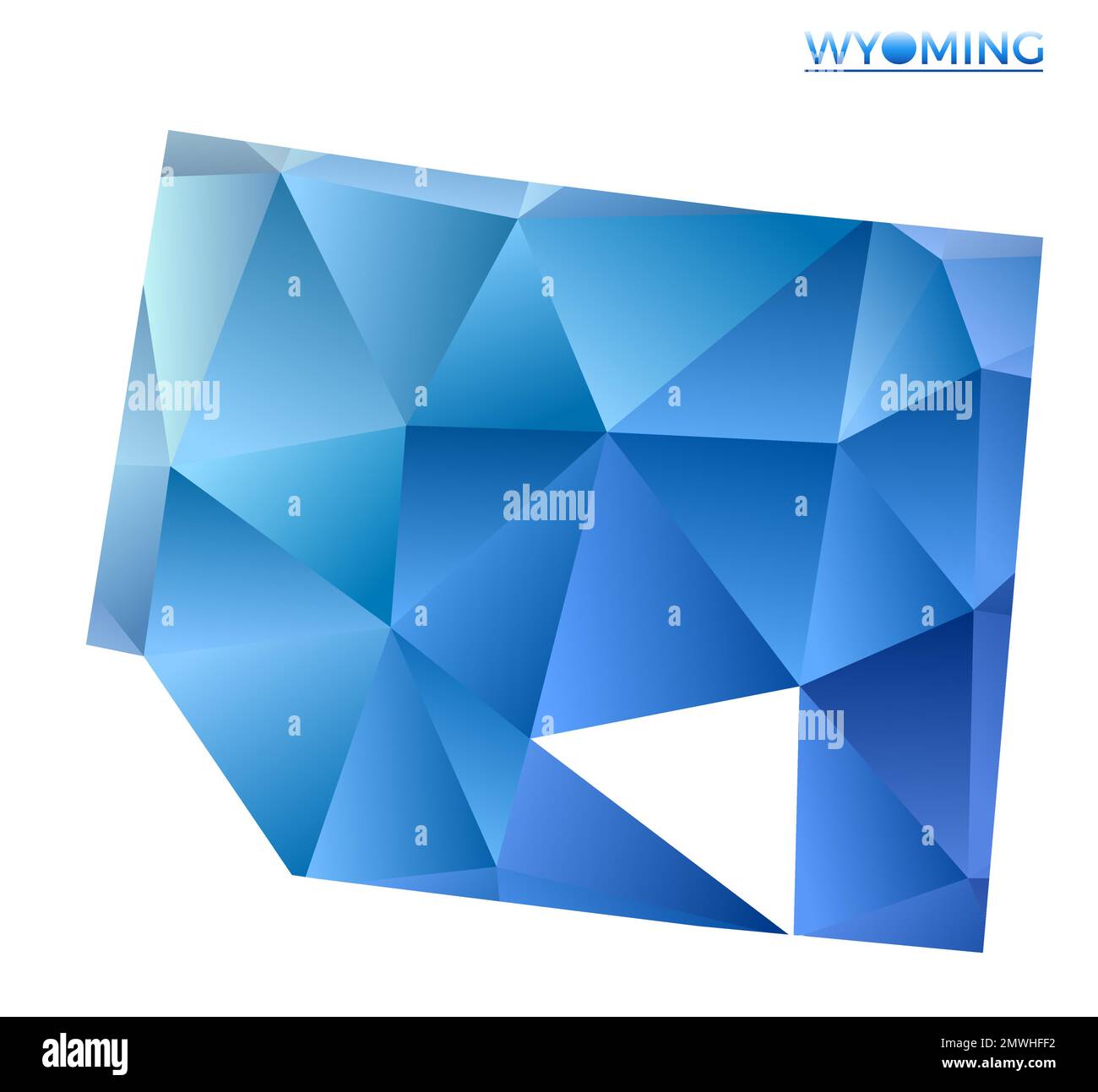 Vector polygonal Wyoming map. Vibrant geometric US state in low poly ...