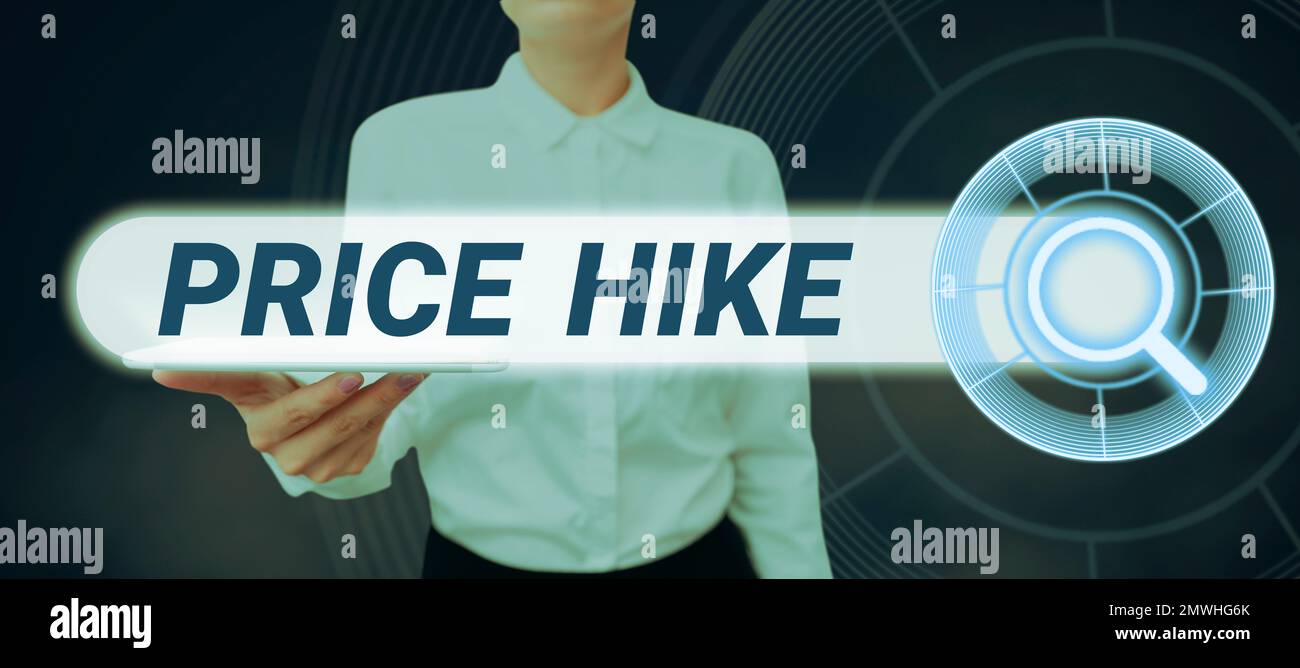 Inspiration showing sign Price Hike. Word Written on sum of values that ...