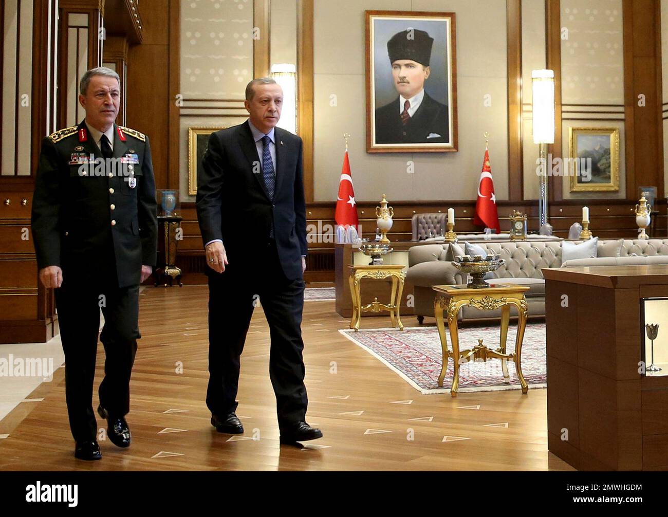 In this Friday, Jan. 27, 2017 photo, backdropped by a portrait of ...