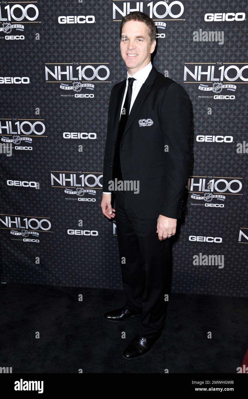 Luc Robitaille arrives at the The NHL100 Gala held at the Microsoft ...