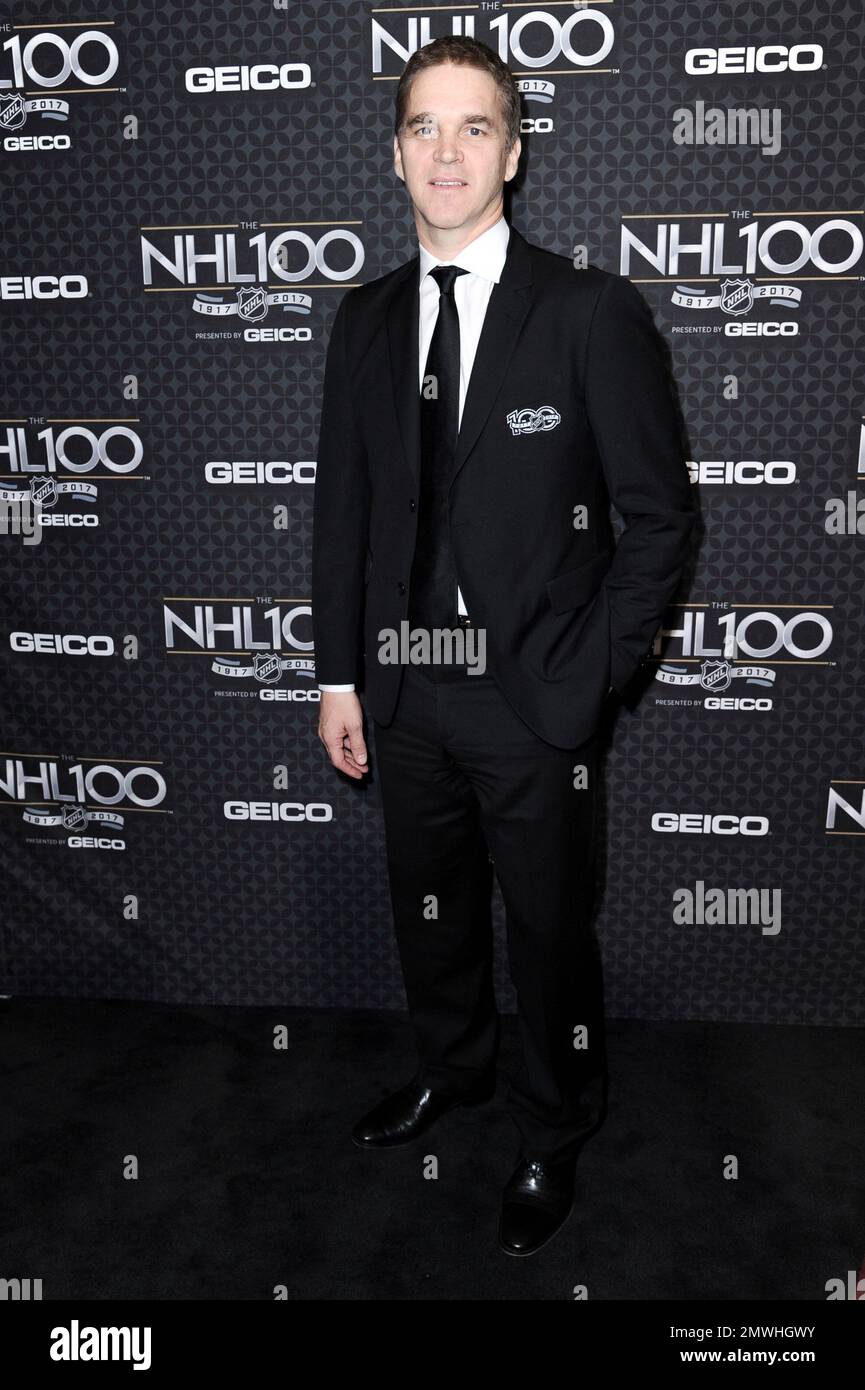 Luc Robitaille arrives at the The NHL100 Gala held at the Microsoft ...