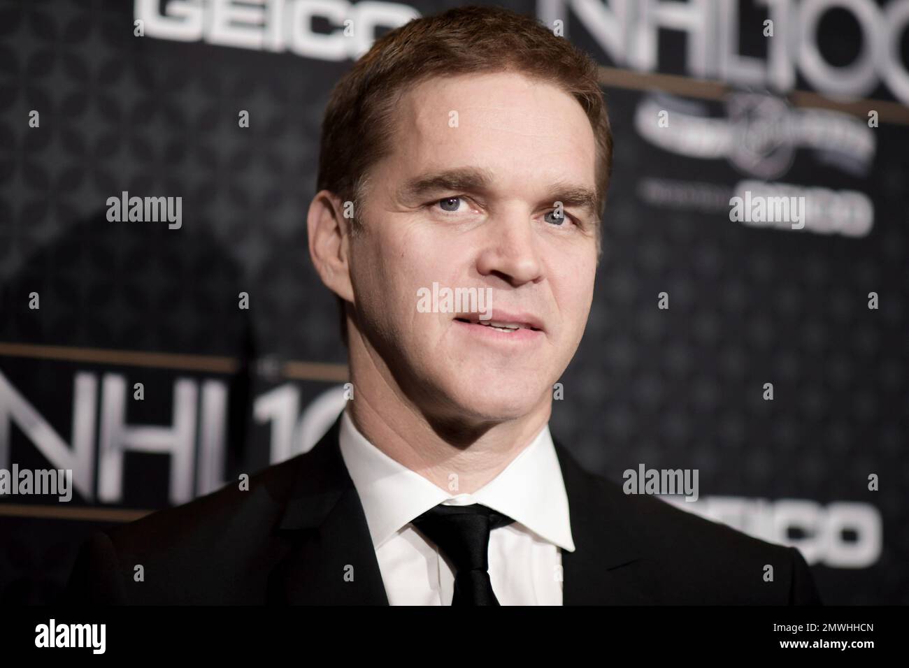 Luc Robitaille arrives at the The NHL100 Gala held at the Microsoft ...