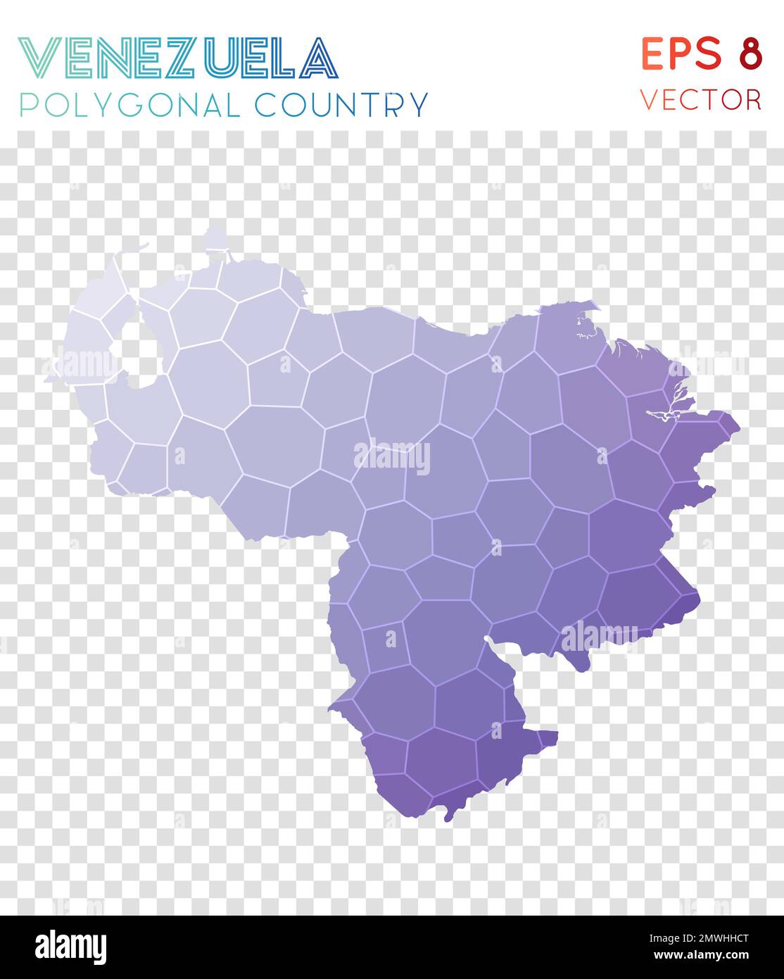 Venezuela polygonal map, mosaic style country. Fabulous low poly style ...