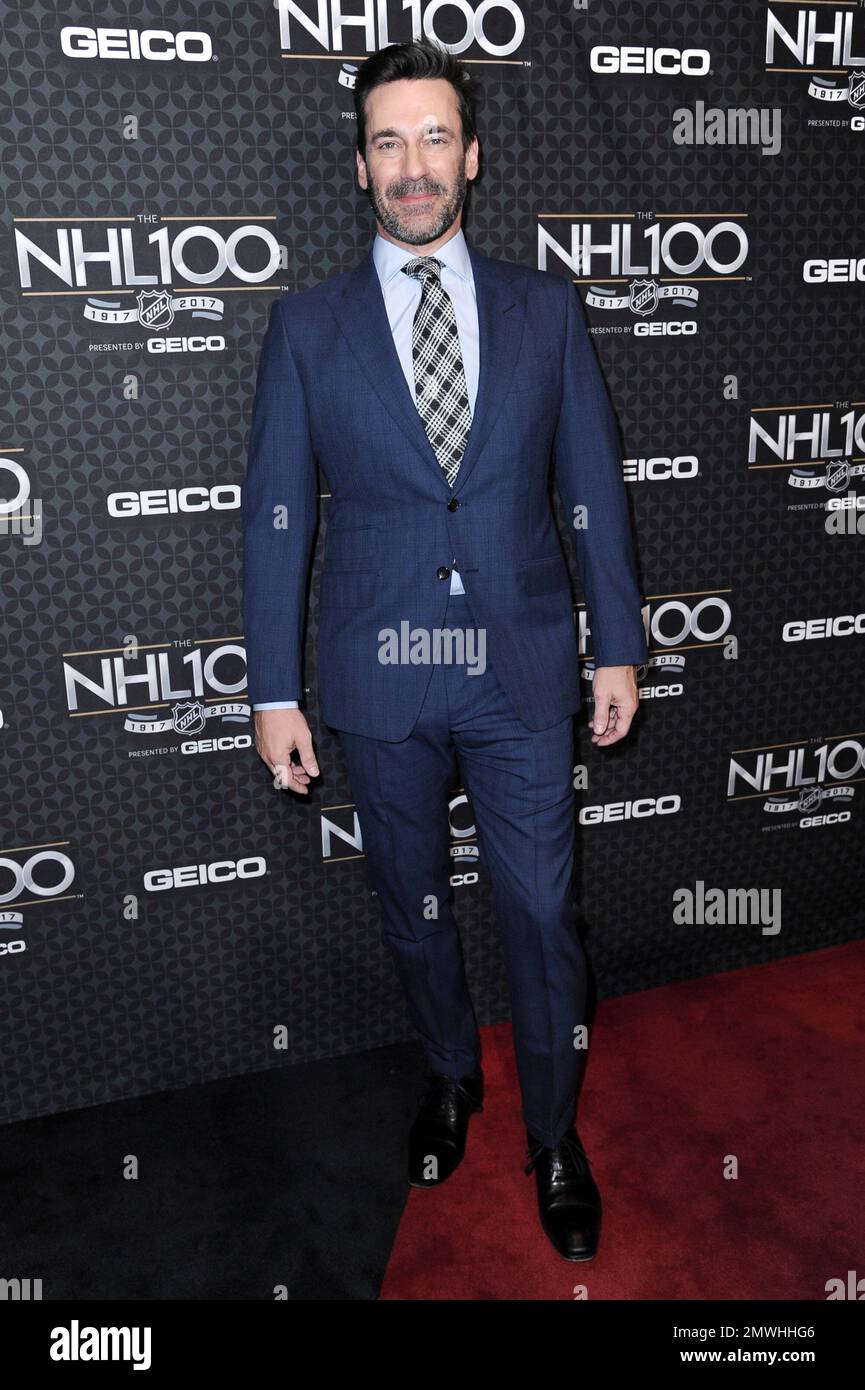 Jon Hamm arrives at the The NHL100 Gala held at the Microsoft Theater ...
