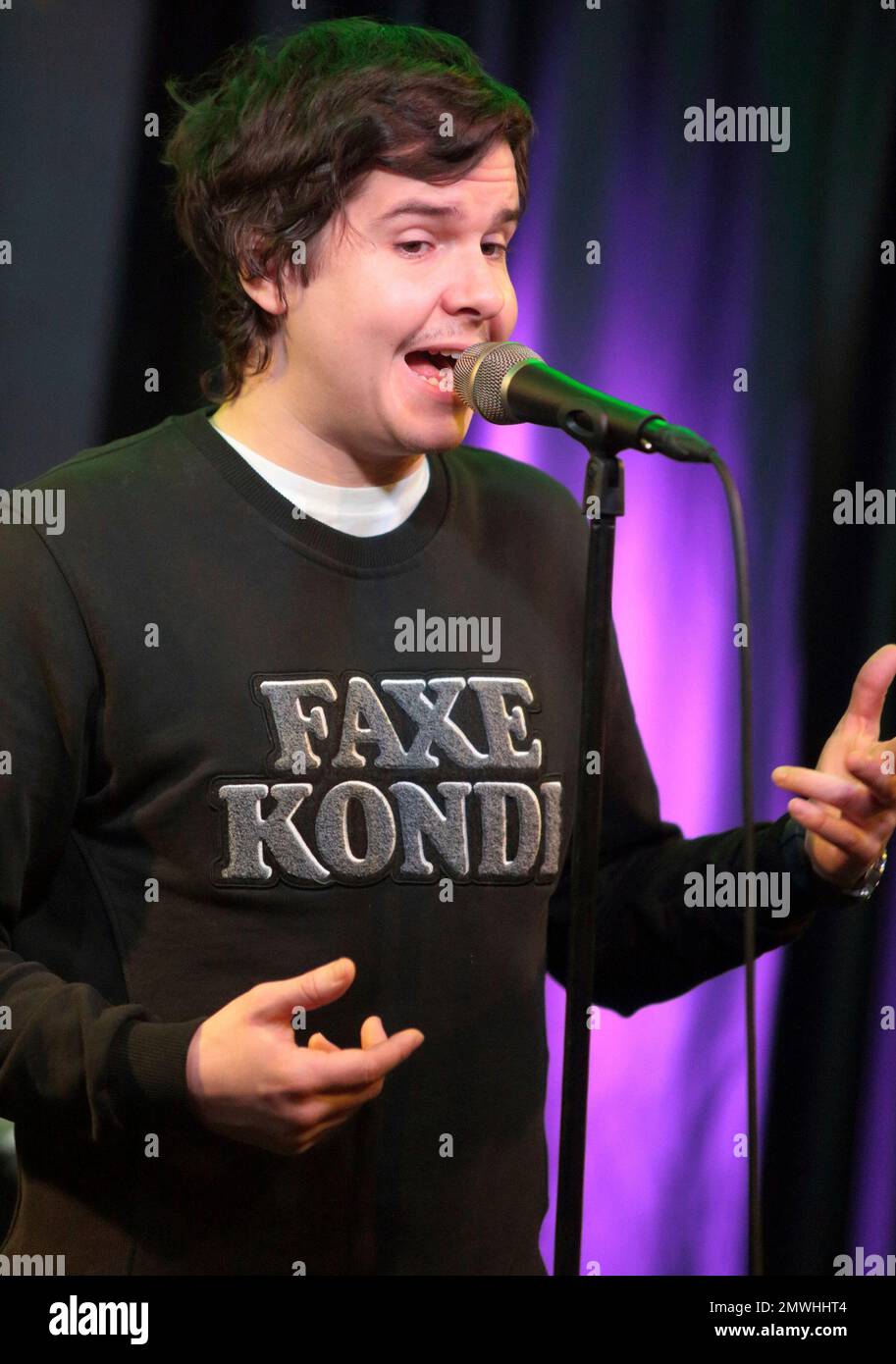 Lukas Forchhammer of the band Lukas Graham visits the Q102 Performance ...